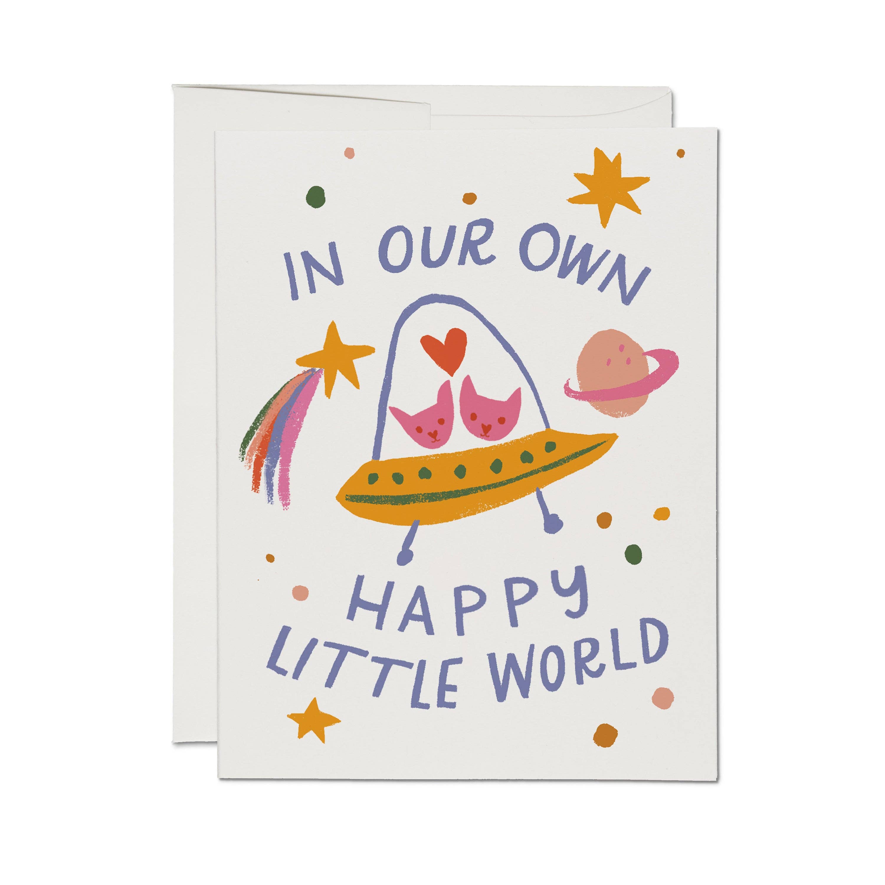 Happy Little World greeting card – One Strange Bird