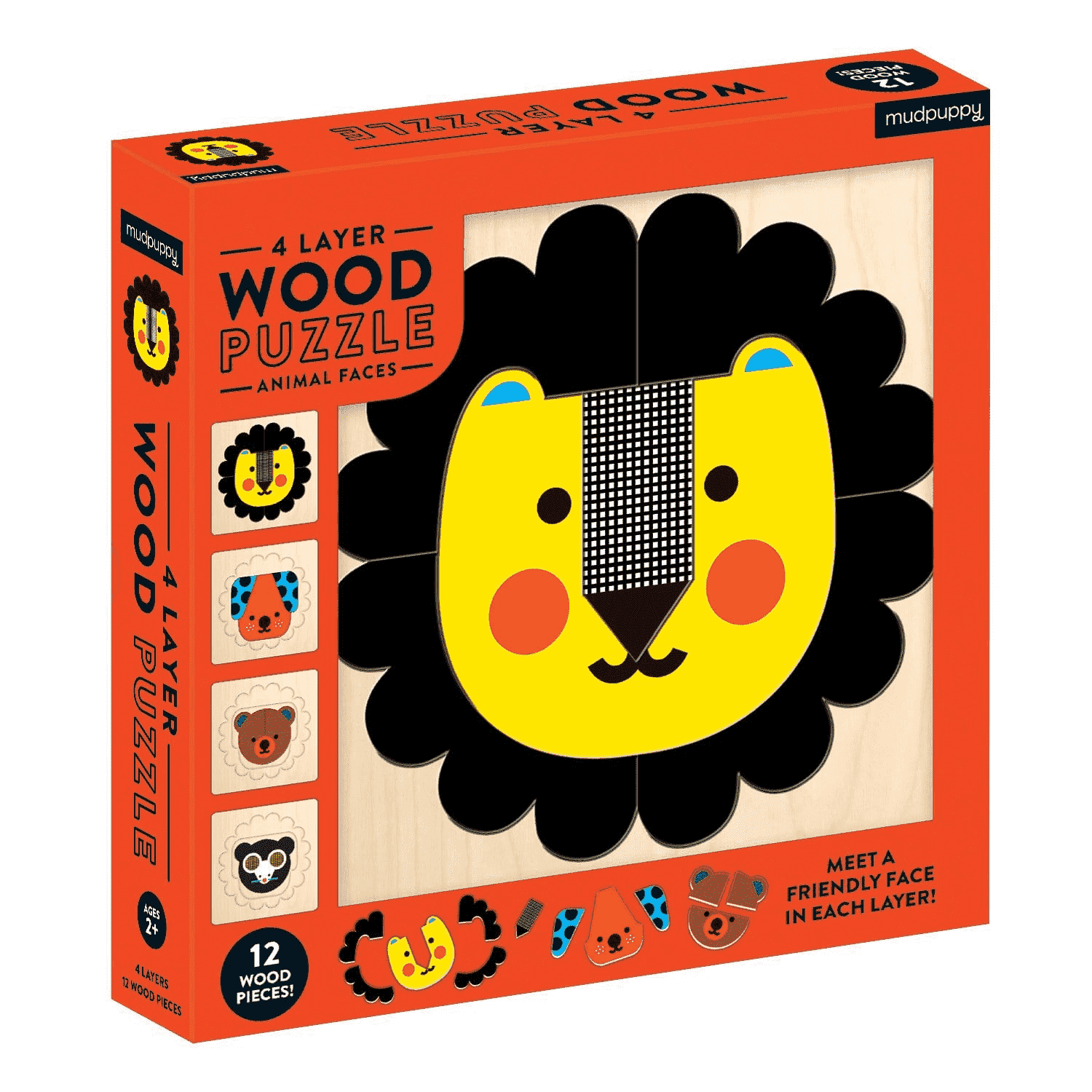 Animal Faces 4 Layer Wood Puzzle – One Strange Bird