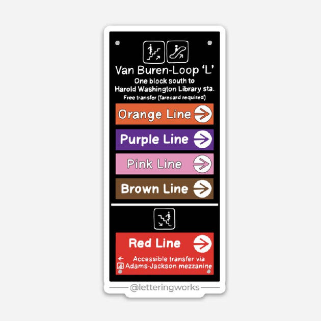 CTA 'L' Train Sign Sticker – One Strange Bird